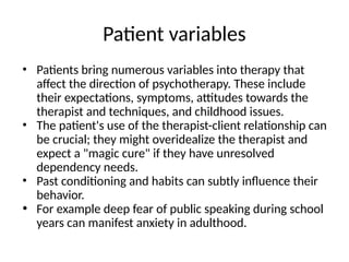 Psychotherapy and Core Principles of Psychotherapy | PPTX | Physical ...