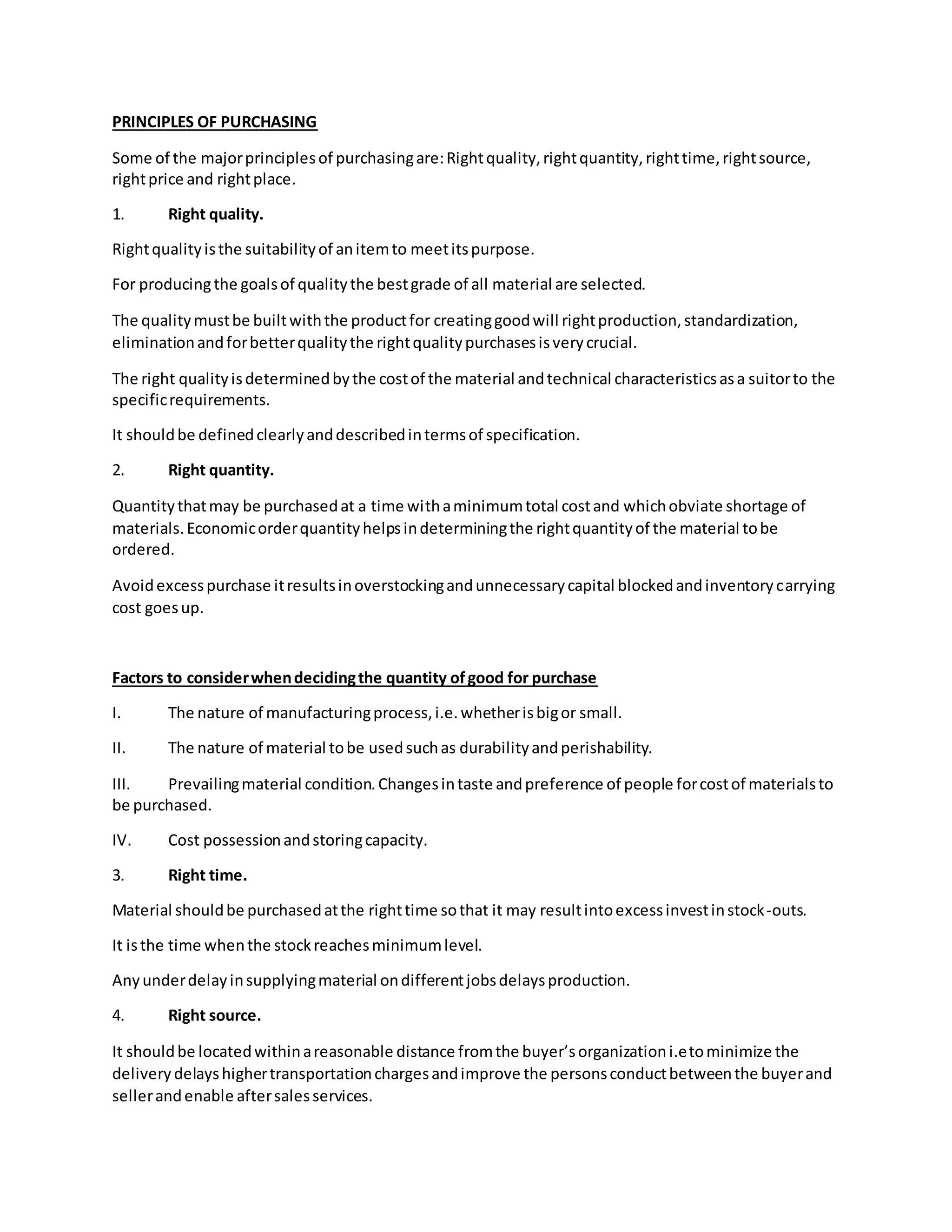 Principles of purchasing | DOCX