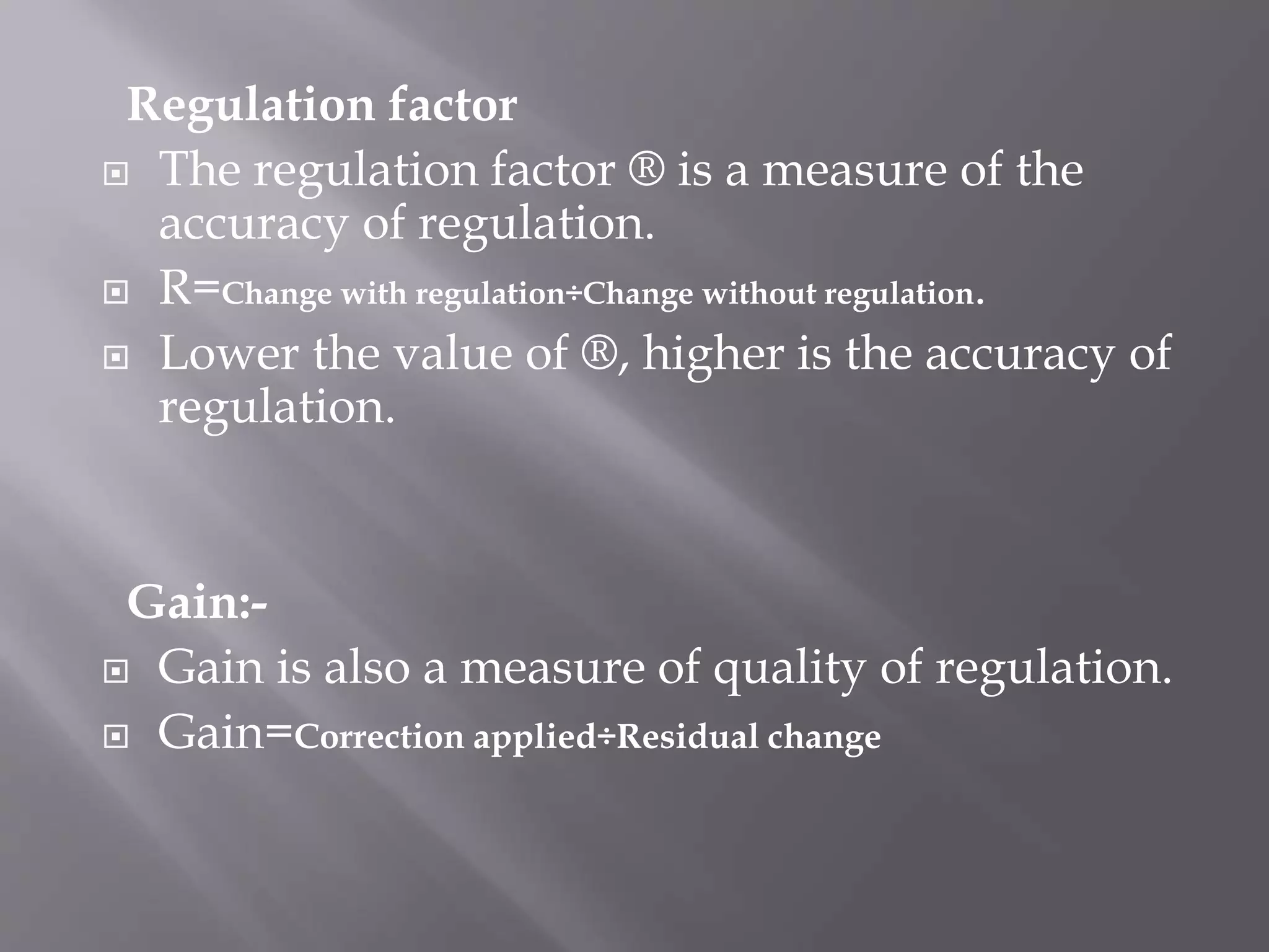 Principles of regulation: control system. | PPTX