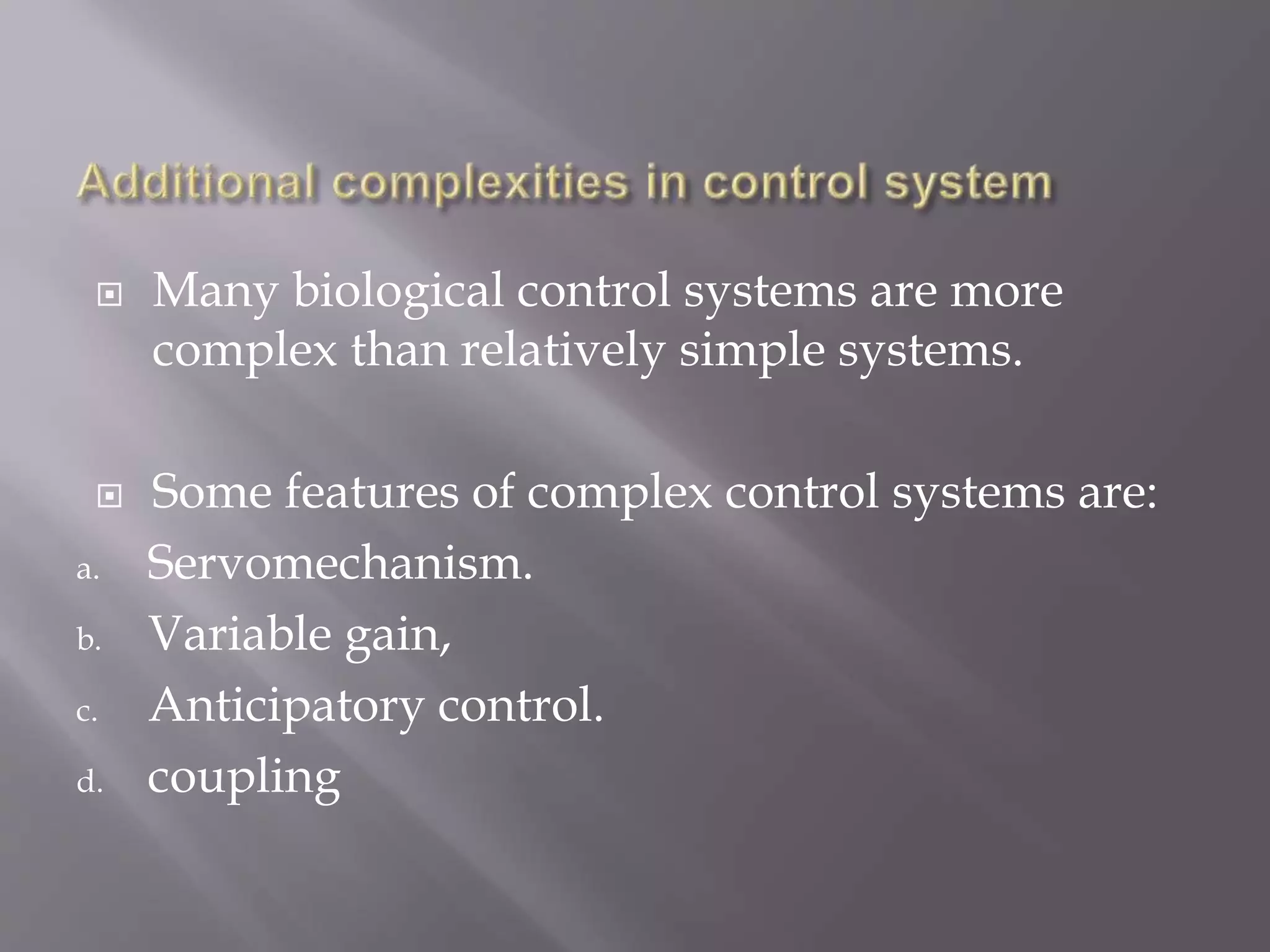 Principles of regulation: control system. | PPTX