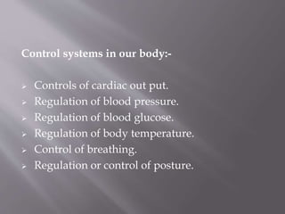 Principles of regulation: control system. | PPTX