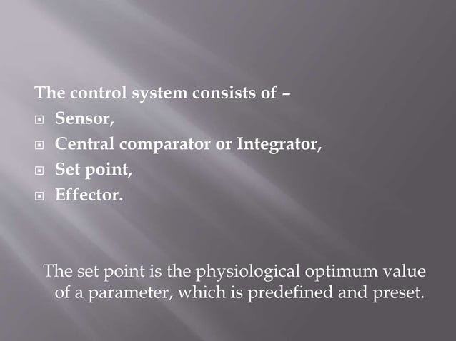 Principles of regulation: control system. | PPTX