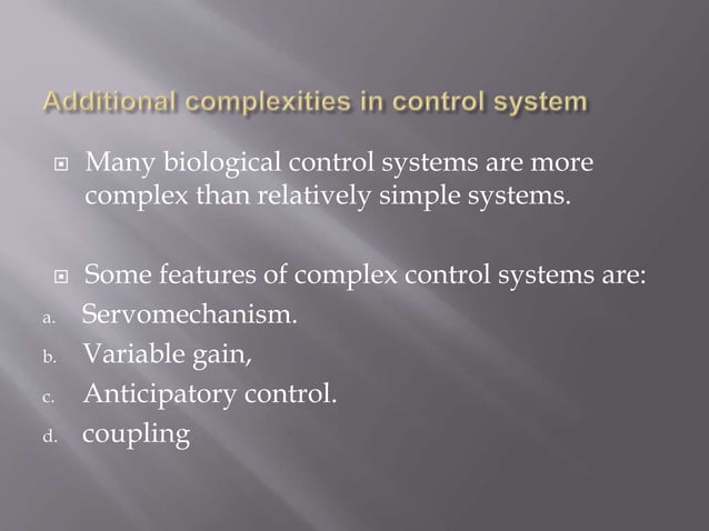 Principles of regulation: control system. | PPTX