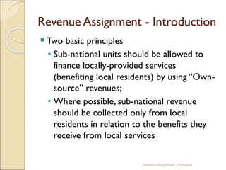 Principles of Revenue Assignment | PDF