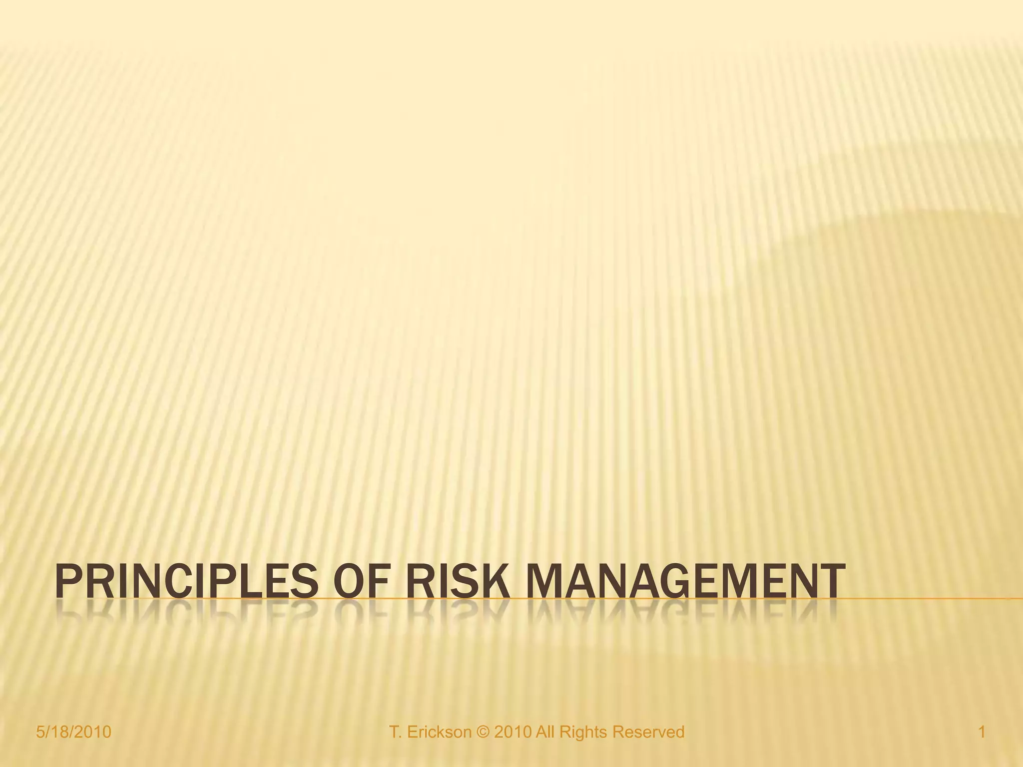 Principles Of Risk Management | PPTX