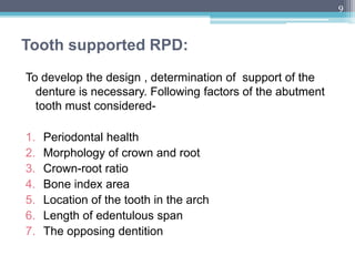 Principles of rpd design according to KENNEDY classification | PPTX