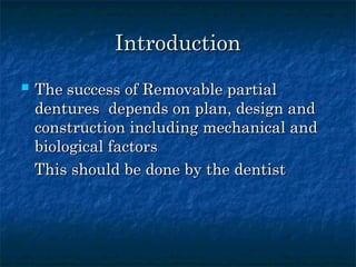 principles of rpd designing.ppt design consideration | PPT
