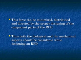 principles of rpd designing.ppt design consideration | PPT