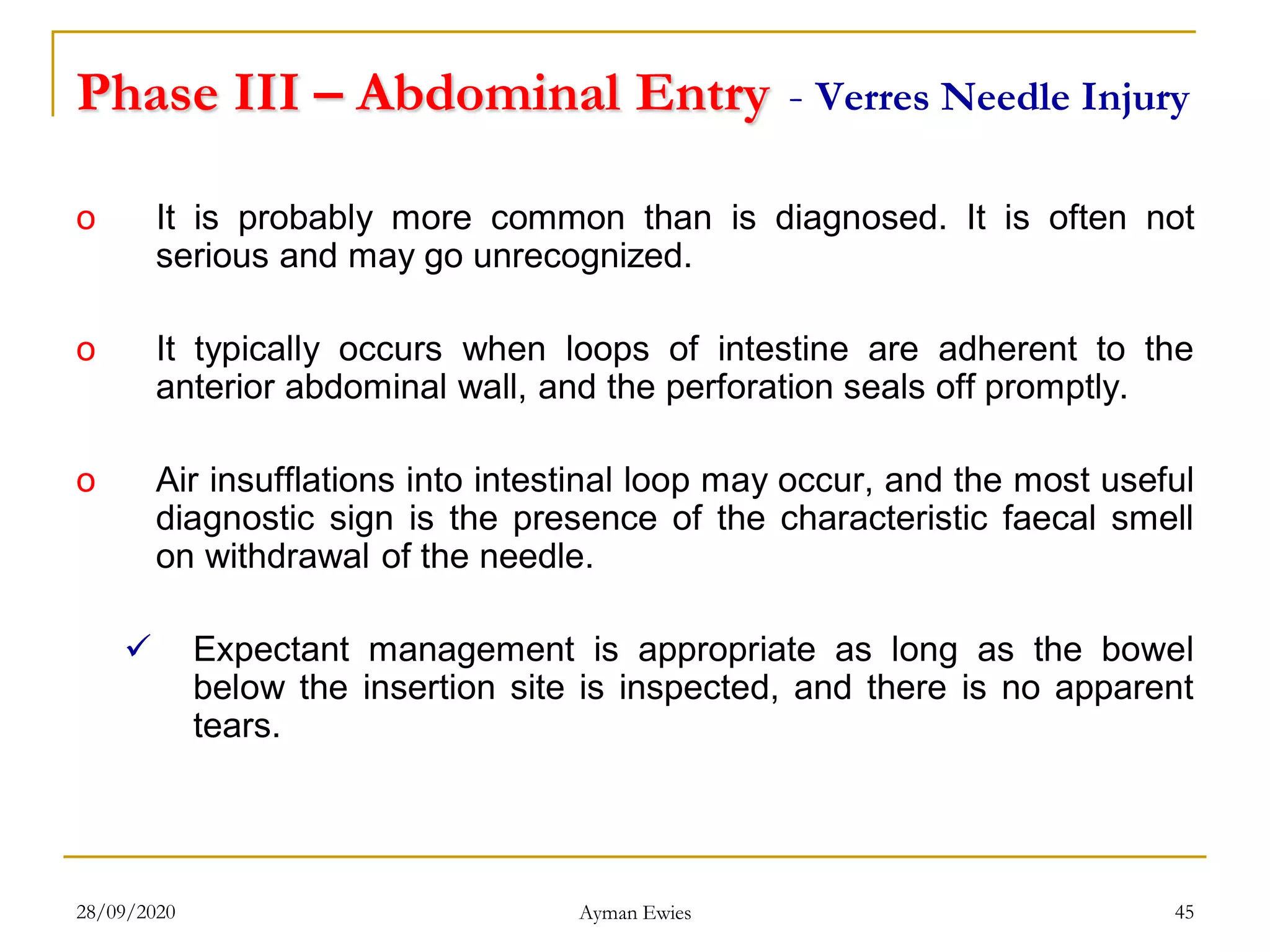 Dr Ayman Ewies - Principles of Safe Laparoscopic Entry | PDF