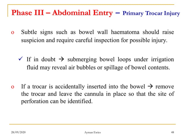 Dr Ayman Ewies Principles Of Safe Laparoscopic Entry Ppt