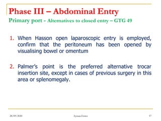 Dr Ayman Ewies - Principles of Safe Laparoscopic Entry | PDF