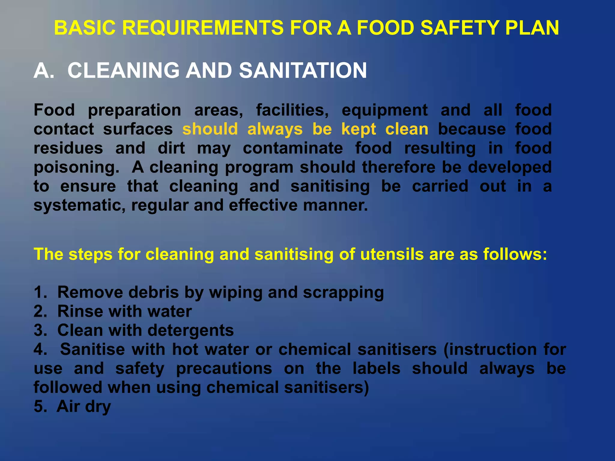 Principles of safety, hygiene and satination powerpoint | PPT