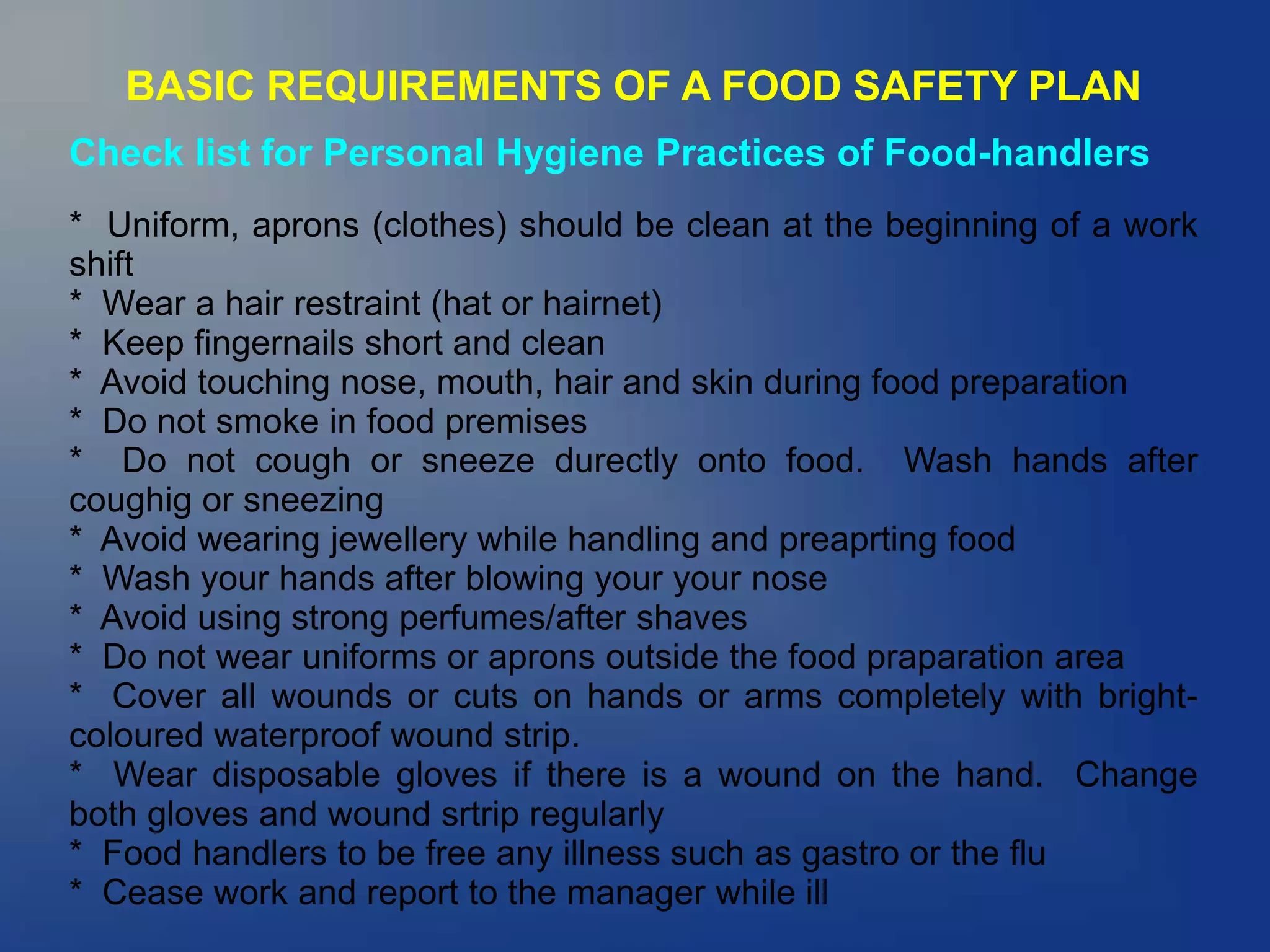 Principles of safety, hygiene and satination powerpoint | PPT