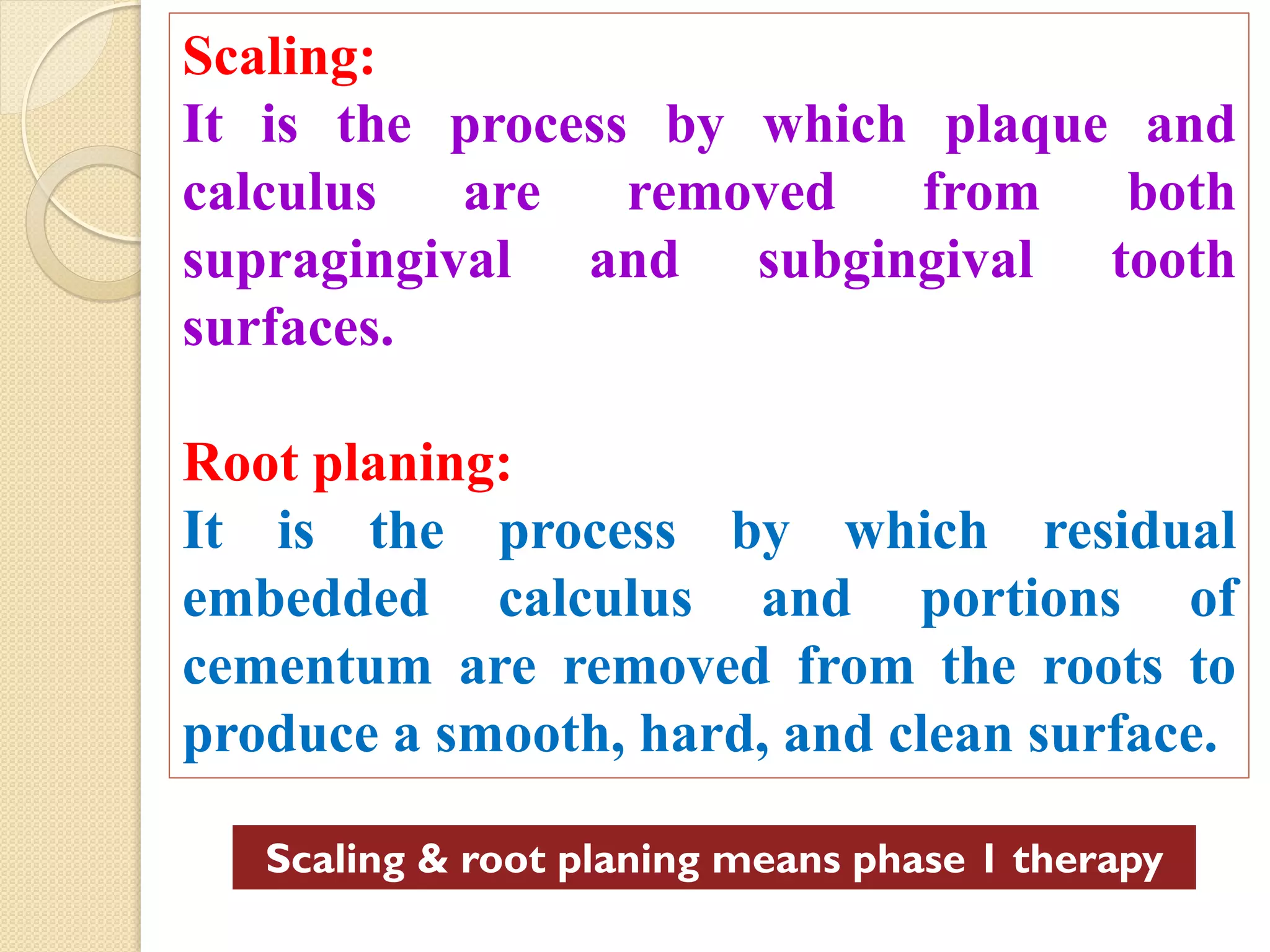Principles of scaling & root planing dr alaa attia | PDF