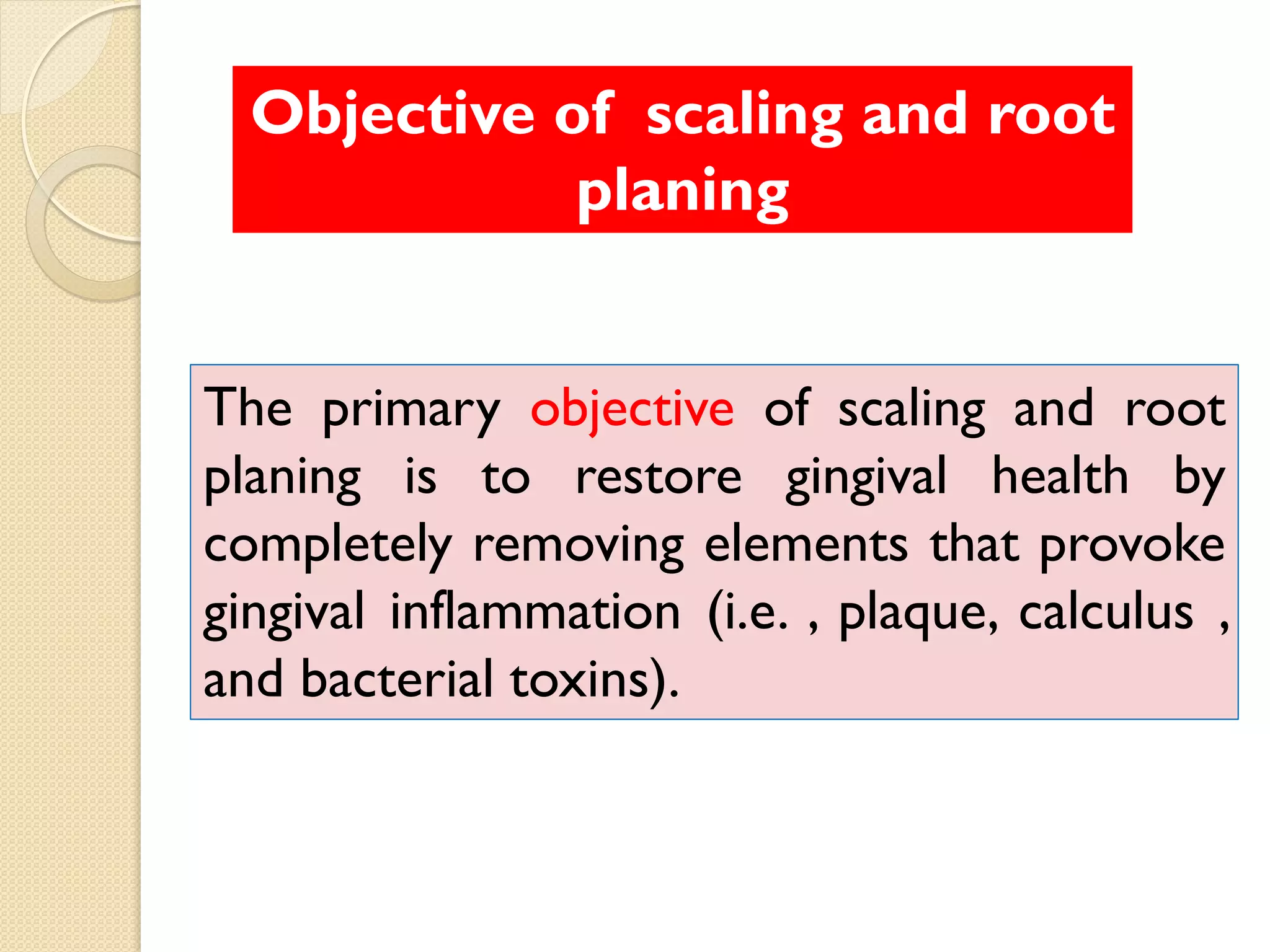 Principles of scaling & root planing dr alaa attia | PDF
