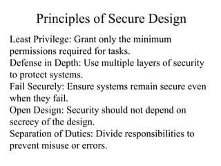 Principles of Secure Design and its componetnts | PPTX