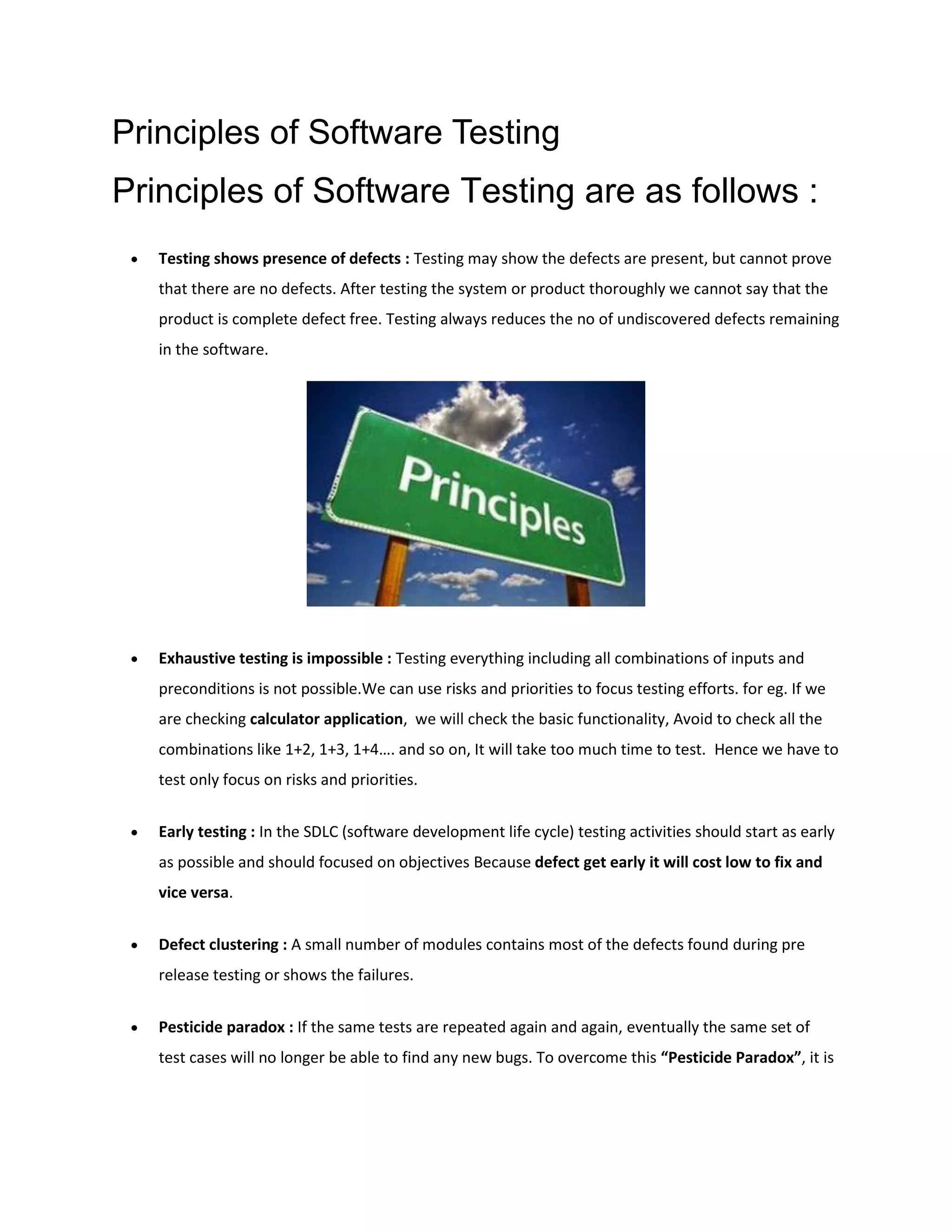 Principles of software testing | PDF