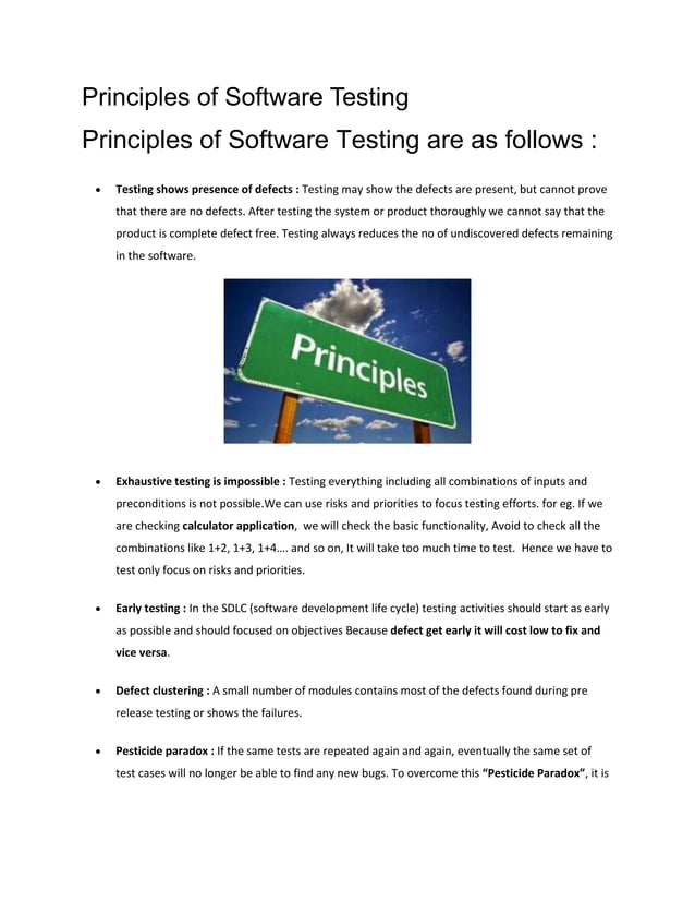 Principles of software testing | PDF