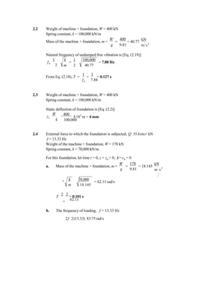 Principles of soil dynamics 3rd edition das solutions manual | PDF