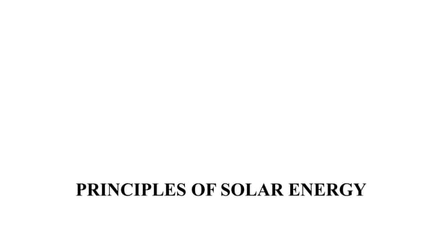 Principles of solar radiation | PPTX | Physics | Science