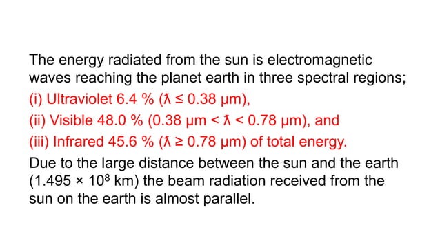 Principles of solar radiation | PPTX | Physics | Science