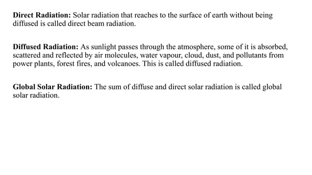 Principles of solar radiation | PPTX | Physics | Science