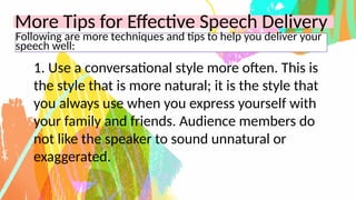 PRINCIPLES OF SPEECH DELIVERY.powerpointpptx | PPTX