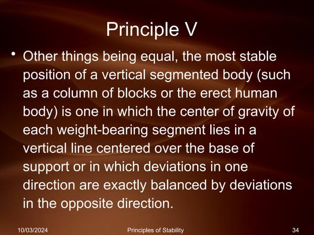 Principles of Stability, biomedical physics , stability, physical ...