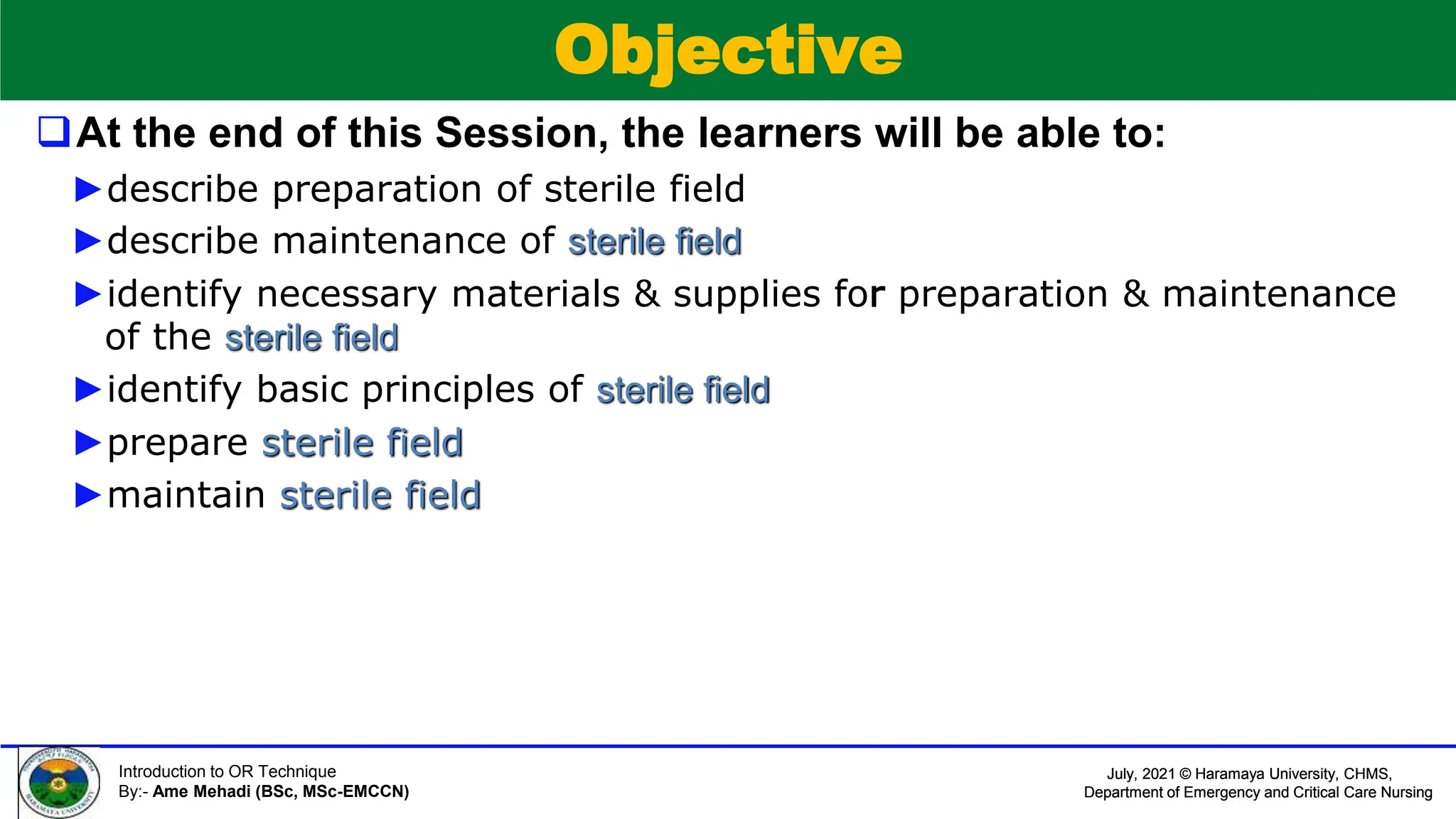 PRINCIPLES OF STERILE FIELD.pptx