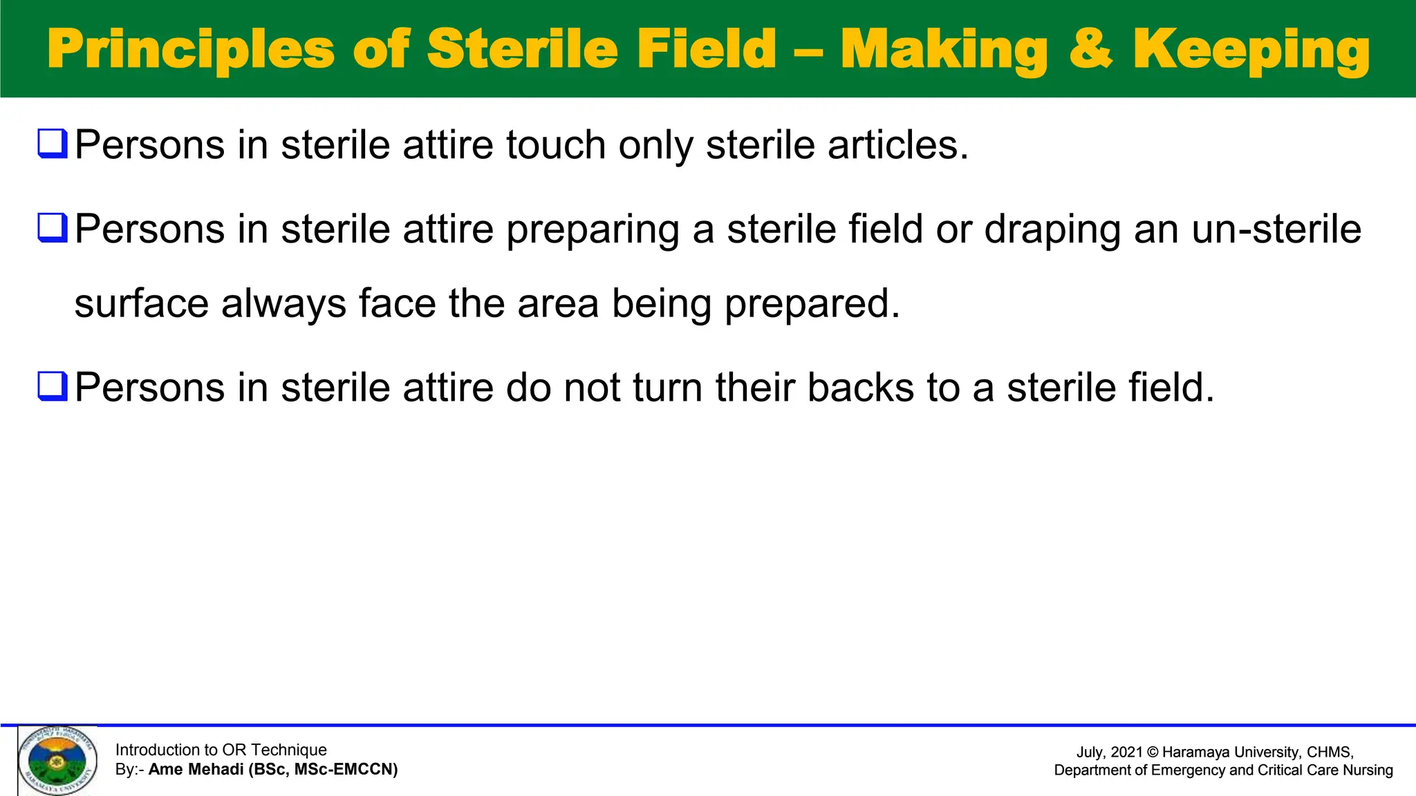 PRINCIPLES OF STERILE FIELD.pptx