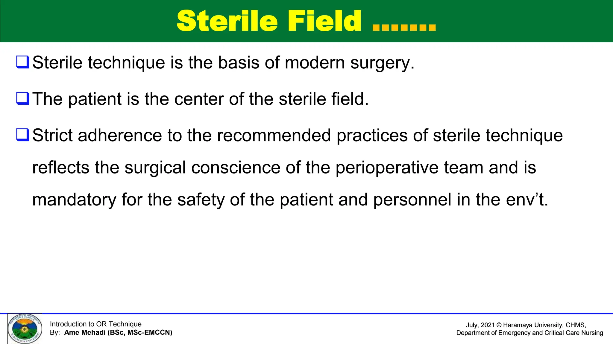 PRINCIPLES OF STERILE FIELD.pptx