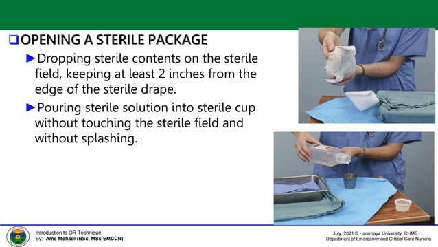 PRINCIPLES OF STERILE FIELD.pptx | First Aid | Injuries