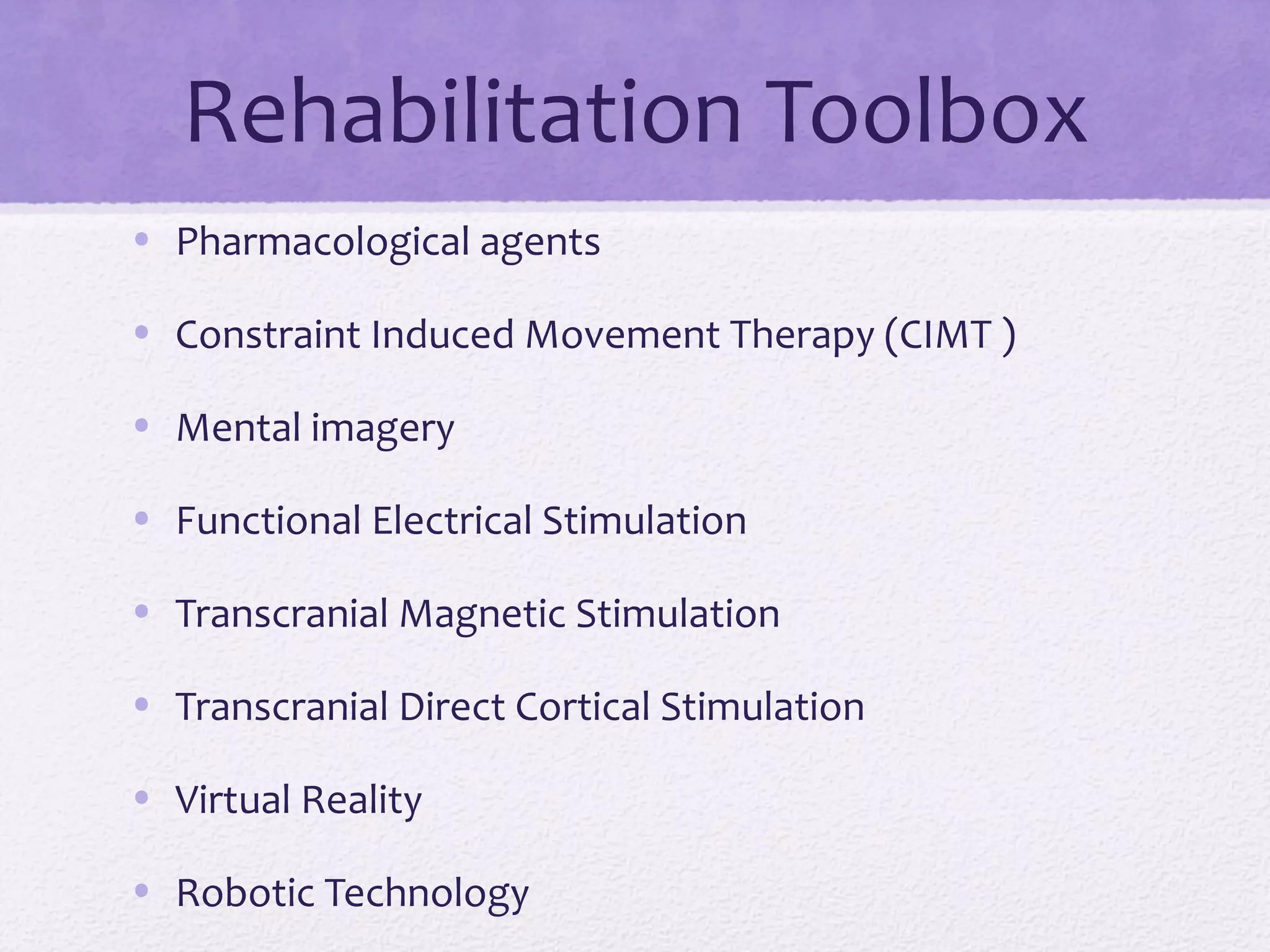 Principles of stroke rehab | PPT