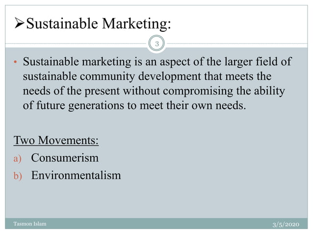 Principles of Sustainable Marketing | PPT