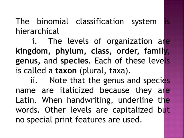 Principles of taxonomy | PPTX | Biological Sciences | Science