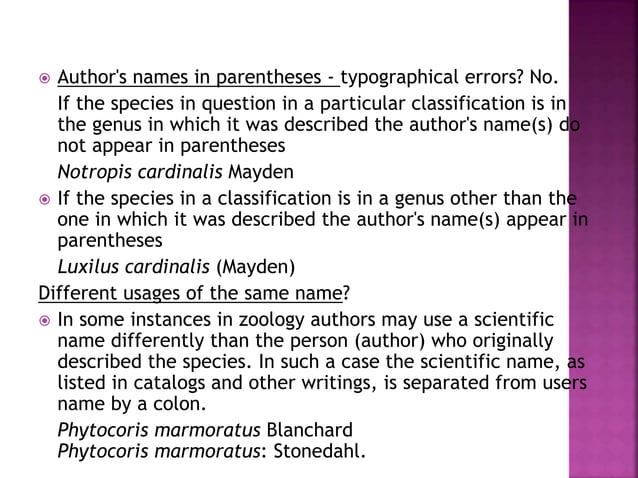 Principles of taxonomy | PPTX | Biological Sciences | Science