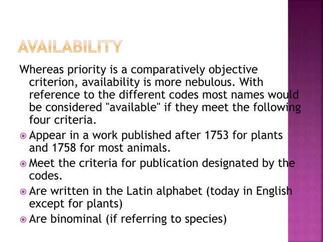Principles of taxonomy | PPTX | Biological Sciences | Science