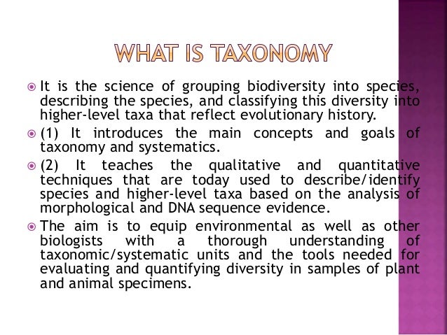 Principles of taxonomy
