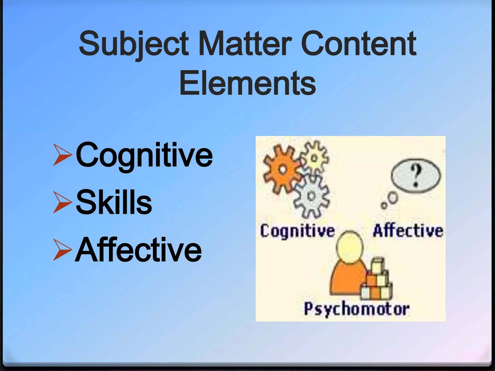 Principles of teaching.structure of subject matter content.2015