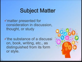 Principles of teaching.structure of subject matter content.2015
