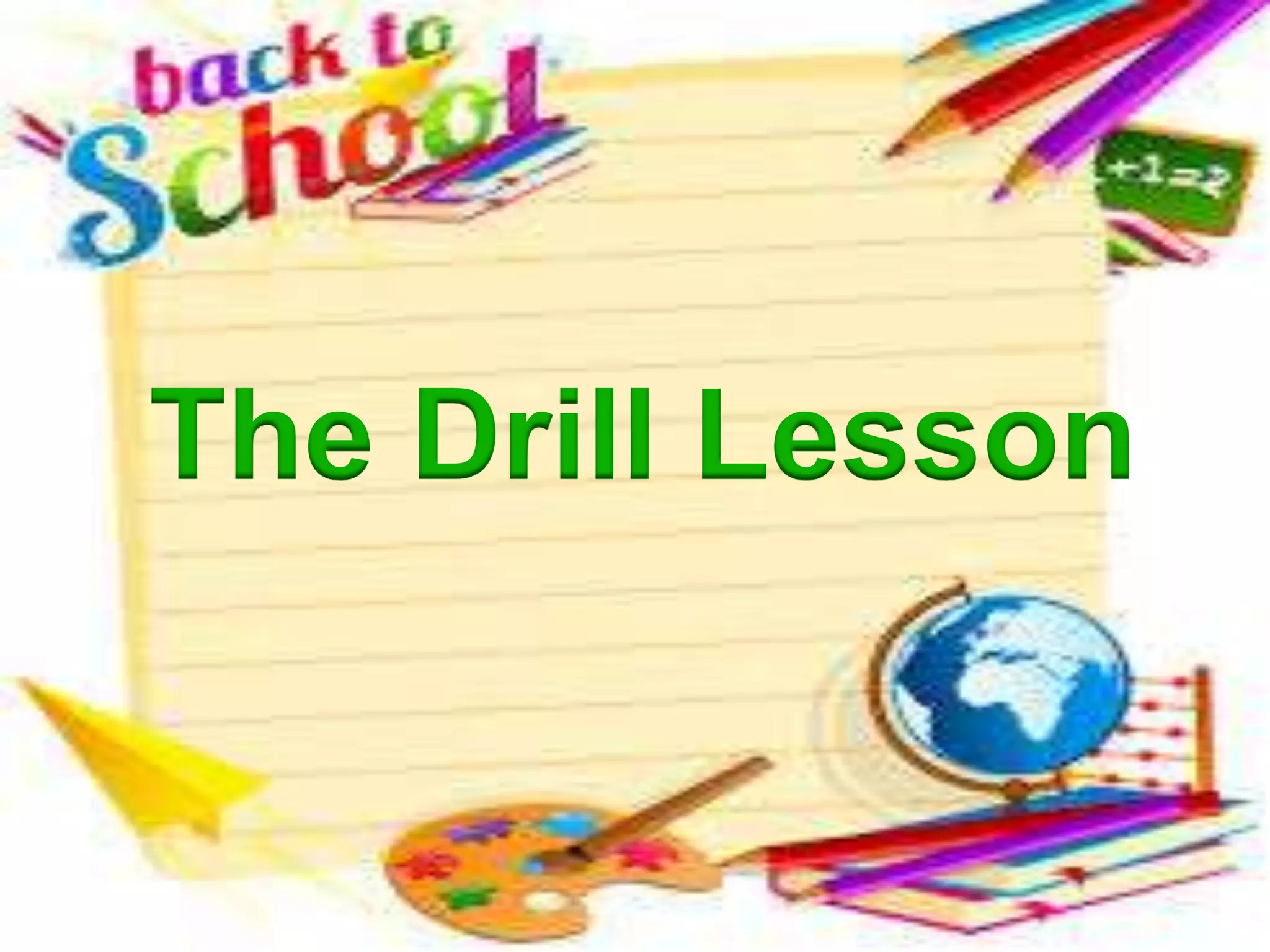 Review Lesson and Drill Lesson | PPTX