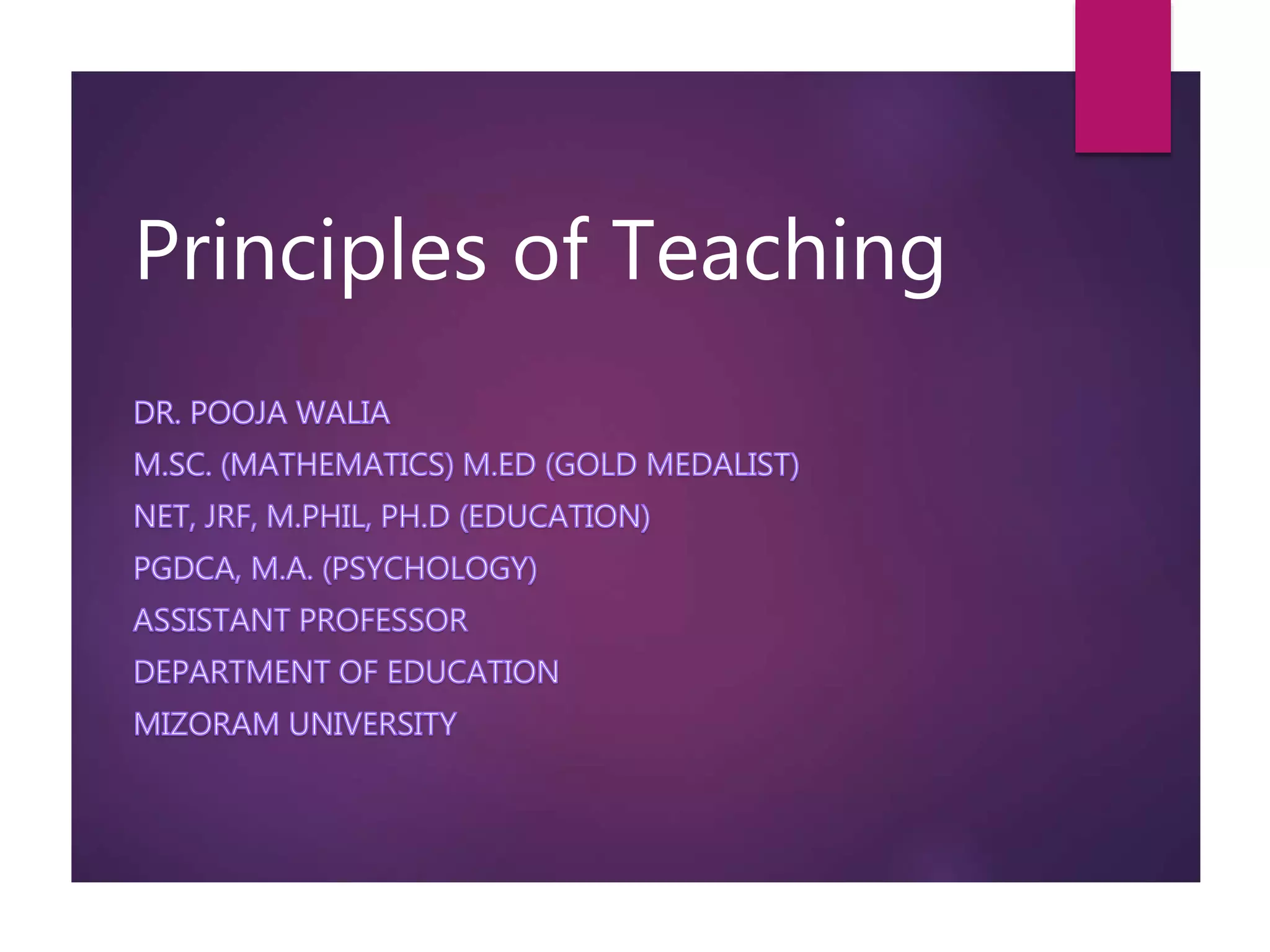 Principles of teaching | PPTX