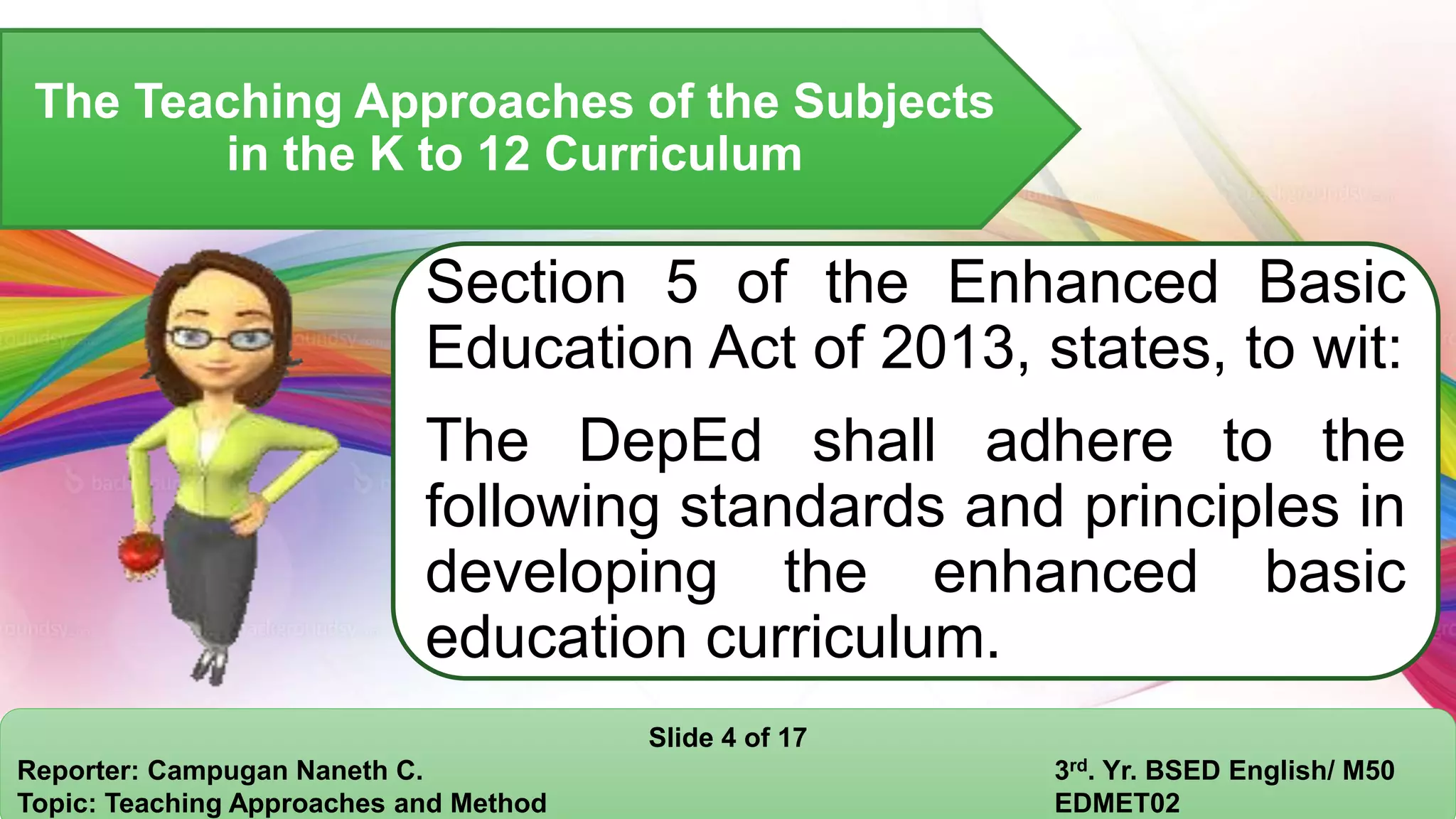 Teaching Approaches and Methods | PPTX