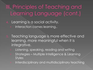 Principles of teaching and learning language | PPTX