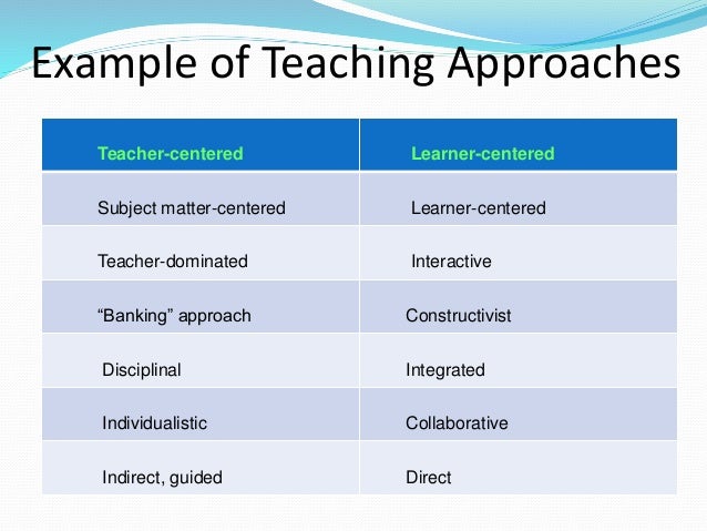 Principles of teaching i different aproaches and methods