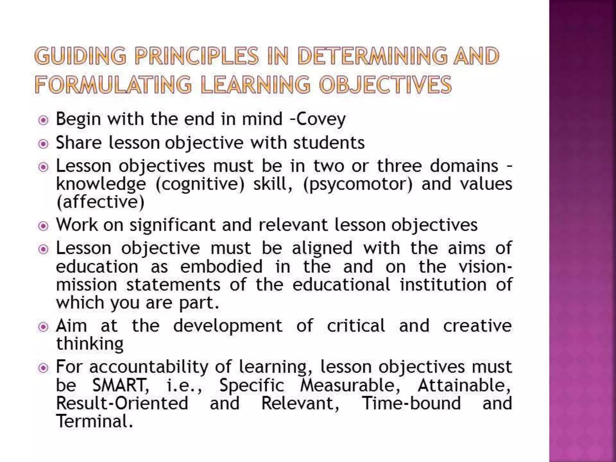 Objective- related Principles of Teaching | PPTX