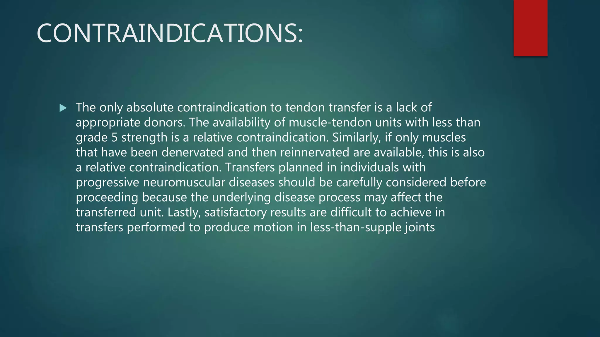 PRINCIPLES OF TENDON TRANSFERS | PPTX