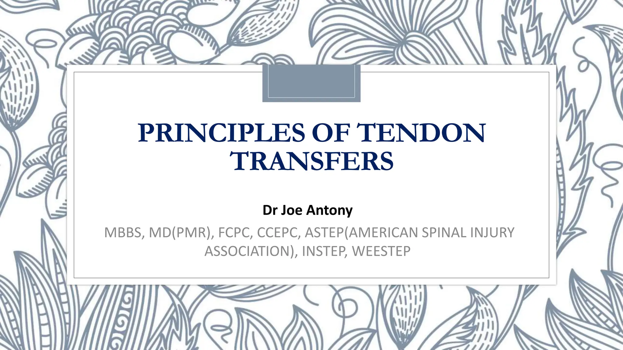 Principles of tendon transfer surgeries in rehabilitation | PPTX ...