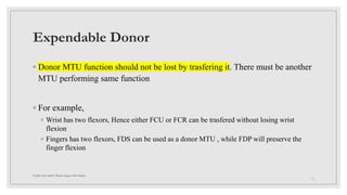Principles of tendon transfer surgeries in rehabilitation | PPTX