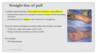 Principles of tendon transfer surgeries in rehabilitation | PPTX